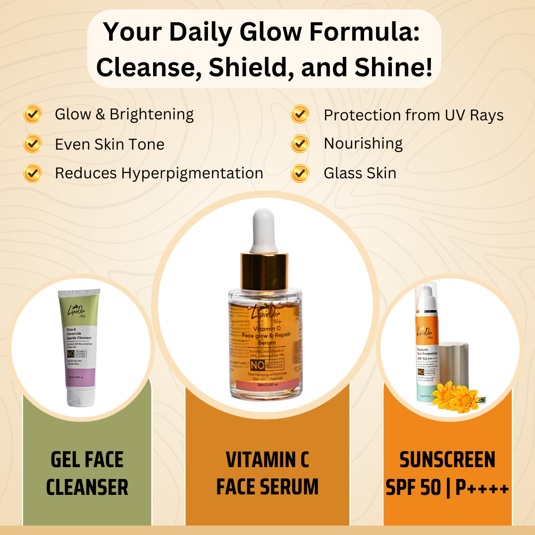 Face Glow & Protection Kit | Vitamin C, Face Cleanser & SPF 50 – LapinD'or
